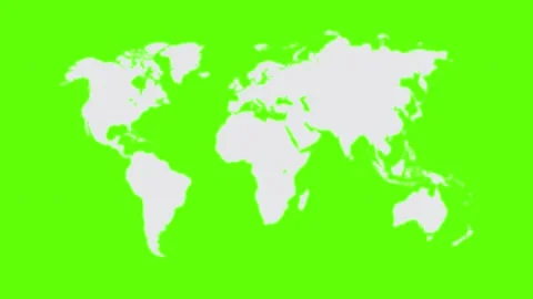 Animated world map in the bright green b... | Stock Video | Pond5
