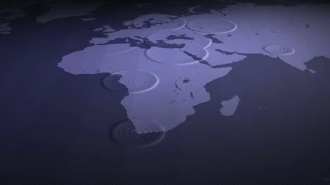Animated world map. A drop of water fall... | Stock Video | Pond5