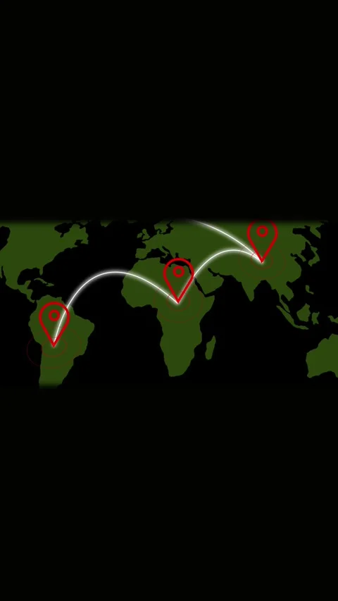 Animated world map with green continents... | Stock Video | Pond5