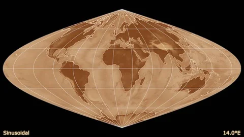 Animated world map. Sinusoidal. Gradient... | Stock Video | Pond5