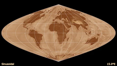 Animated world map. Sinusoidal. Gradient... | Stock Video | Pond5