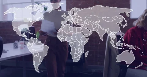 Animated world map sliding in driving wo... | Stock Video | Pond5