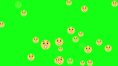 Animated wow emoji particles on green ba... | Stock Video | Pond5
