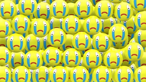 Animated Yellow Cry Emote Emoji Emoticon... | Stock Video | Pond5