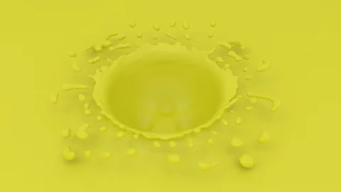 Animated yellow paint droplet falling an... | Stock Video | Pond5