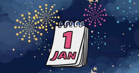 Animation of 1 january calendar page wit... | Stock Video | Pond5