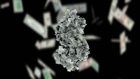 animation of 100 dollar bills turning in... | Stock Video | Pond5
