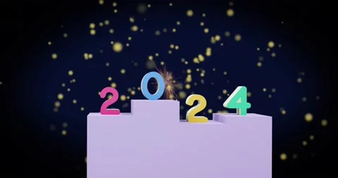 Animation of 2024 text and christmas dec... | Stock Video | Pond5