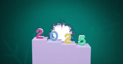 Animation of 2025 text and christmas fir... | Stock Video | Pond5