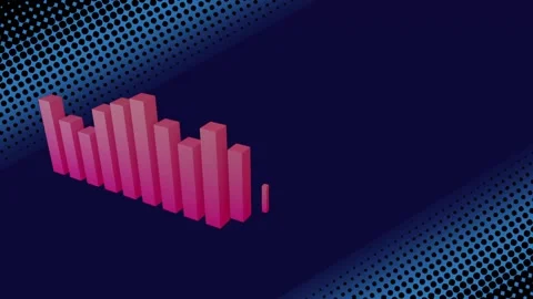 Animation of 3d bar graph with dots agai... | Stock Video | Pond5