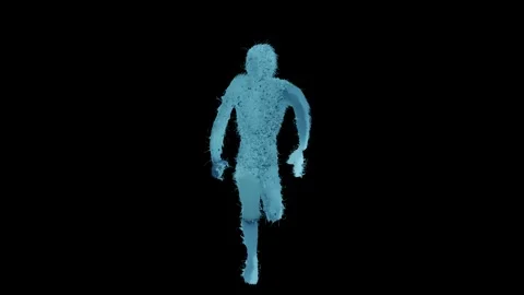 an animation of a 3d blue character with... | Stock Video | Pond5