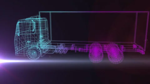 Animation of 3d car drawing spinning on ... | Stock Video | Pond5