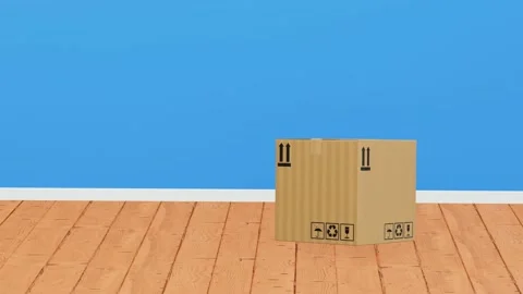 Animation of 3D cardboard box falling on... | Stock Video | Pond5