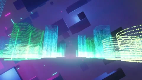 Animation of 3d cubes with grids and pur... | Stock Video | Pond5