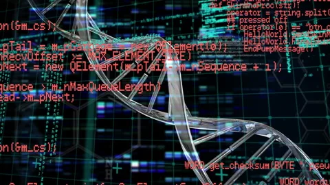 Animation of 3d dna strand spinning and ... | Stock Video | Pond5