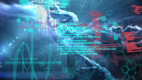 Animation of 3d dna strand spinning and ... | Stock Video | Pond5