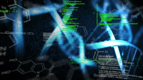 Animation of 3d dna strand spinning and ... | Stock Video | Pond5