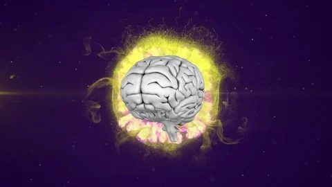 Animation of 3d human brain rotating on ... | Stock Video | Pond5