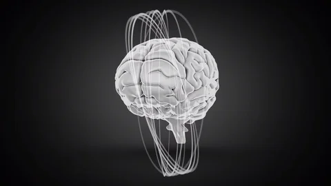 Animation of 3d human brain rotating on ... | Stock Video | Pond5