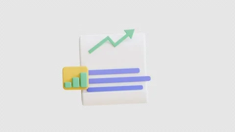 Animation 3D icon statistics chart and g... | Stock Video | Pond5