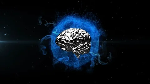 Animation of 3d metallic human brain rot... | Stock Video | Pond5
