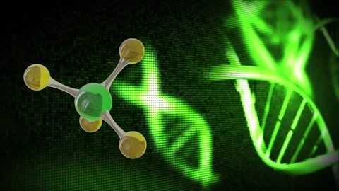 Animation of 3d micro of molecule and dn... | Stock Video | Pond5