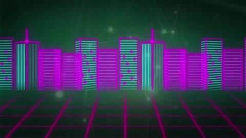 Animation of 3d model buildings on grid ... | Stock Video | Pond5