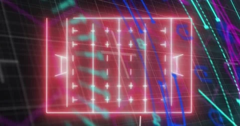 Animation of 3d neon soccer field with p... | Stock Video | Pond5