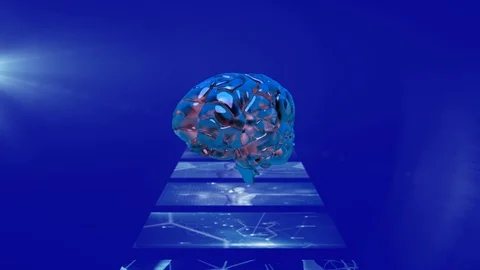 Animation of 3D rotating brain with scro... | Stock Video | Pond5