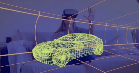 Animation of 3d technical drawing of car... | Stock Video | Pond5