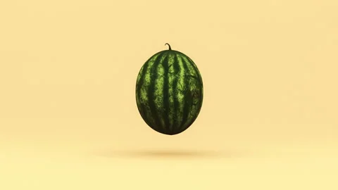 Animation 3D water melon spinning in the... | Stock Video | Pond5