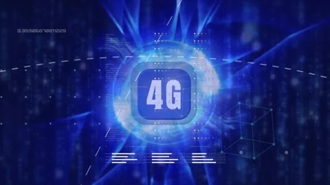 Animation of 4g text, lines, changing nu... | Stock Video | Pond5