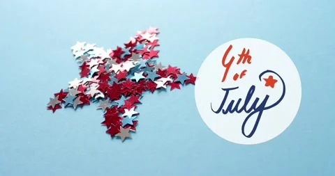 Animation of 4th of july text over star ... | Stock Video | Pond5