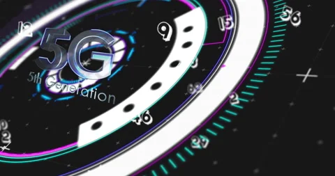 Animation of 5g 5th generation and numbe... | Stock Video | Pond5