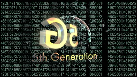 Animation of 5g 5th generation text over... | Stock Video | Pond5