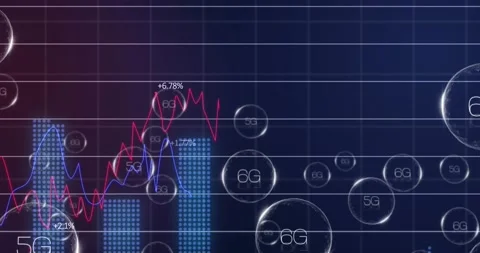 Animation of 5g and 6g text in bubble wi... | Stock Video | Pond5