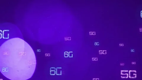 Animation of 5g and 6g text over spots o... | Stock Video | Pond5