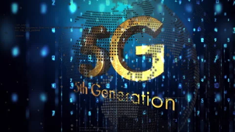 Animation of 5G technology with digital ... | Stock Video | Pond5