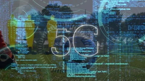 Animation of 5g text and data processing... | Stock Video | Pond5