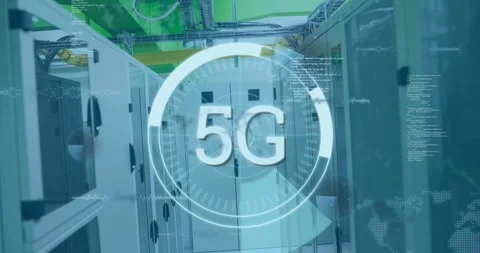Animation of 5g text over round scanner ... | Stock Video | Pond5
