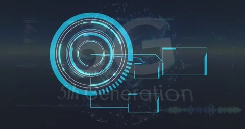Animation of 5g text, scope scanning and... | Stock Video | Pond5