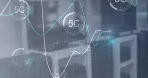 Animation of 5g texts in loading circles... | Stock Video | Pond5