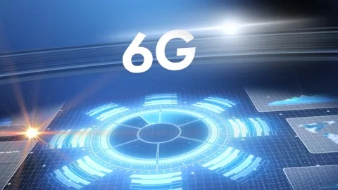 Animation of 6g text and scope scanning ... | Stock Video | Pond5