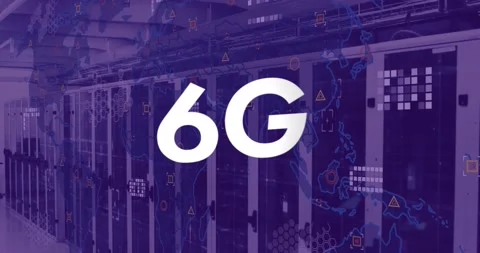 Animation of 6g text and world map with ... | Stock Video | Pond5