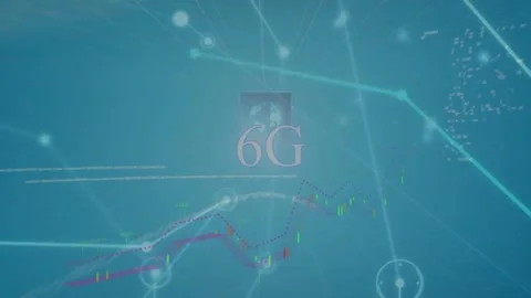 Animation of 6g text over sound wave, gl... | Stock Video | Pond5