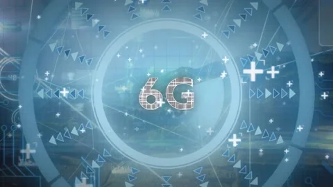 Animation of 6g text, scope scanning, co... | Stock Video | Pond5