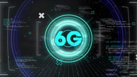 Animation of 6g text, scope scanning and... | Stock Video | Pond5