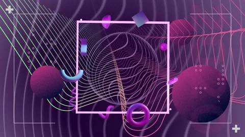 Animation of abstract 3d shapes over pur... | Stock Video | Pond5