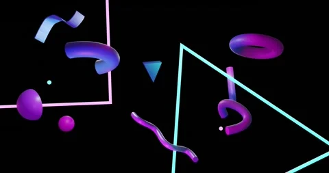 Animation of abstract 3d shapes over squ... | Stock Video | Pond5