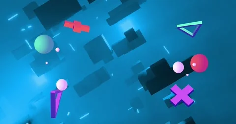 Animation of abstract shapes moving on b... | Stock Video | Pond5